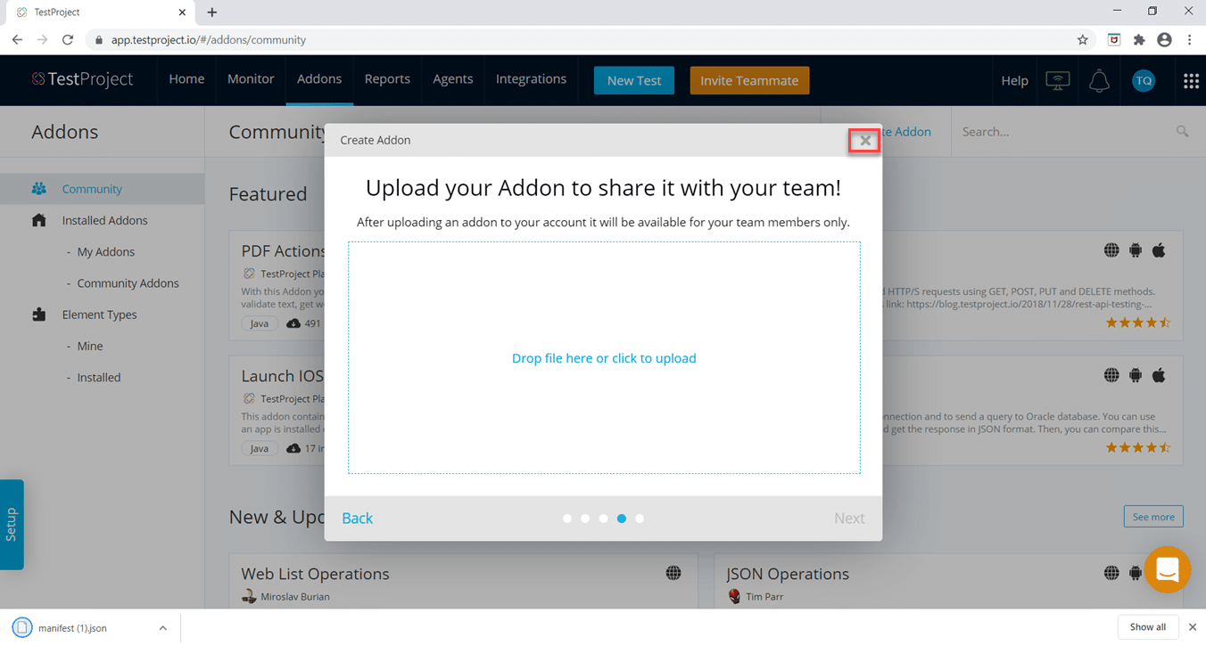 How To Create And Use Custom Addons In Testproject